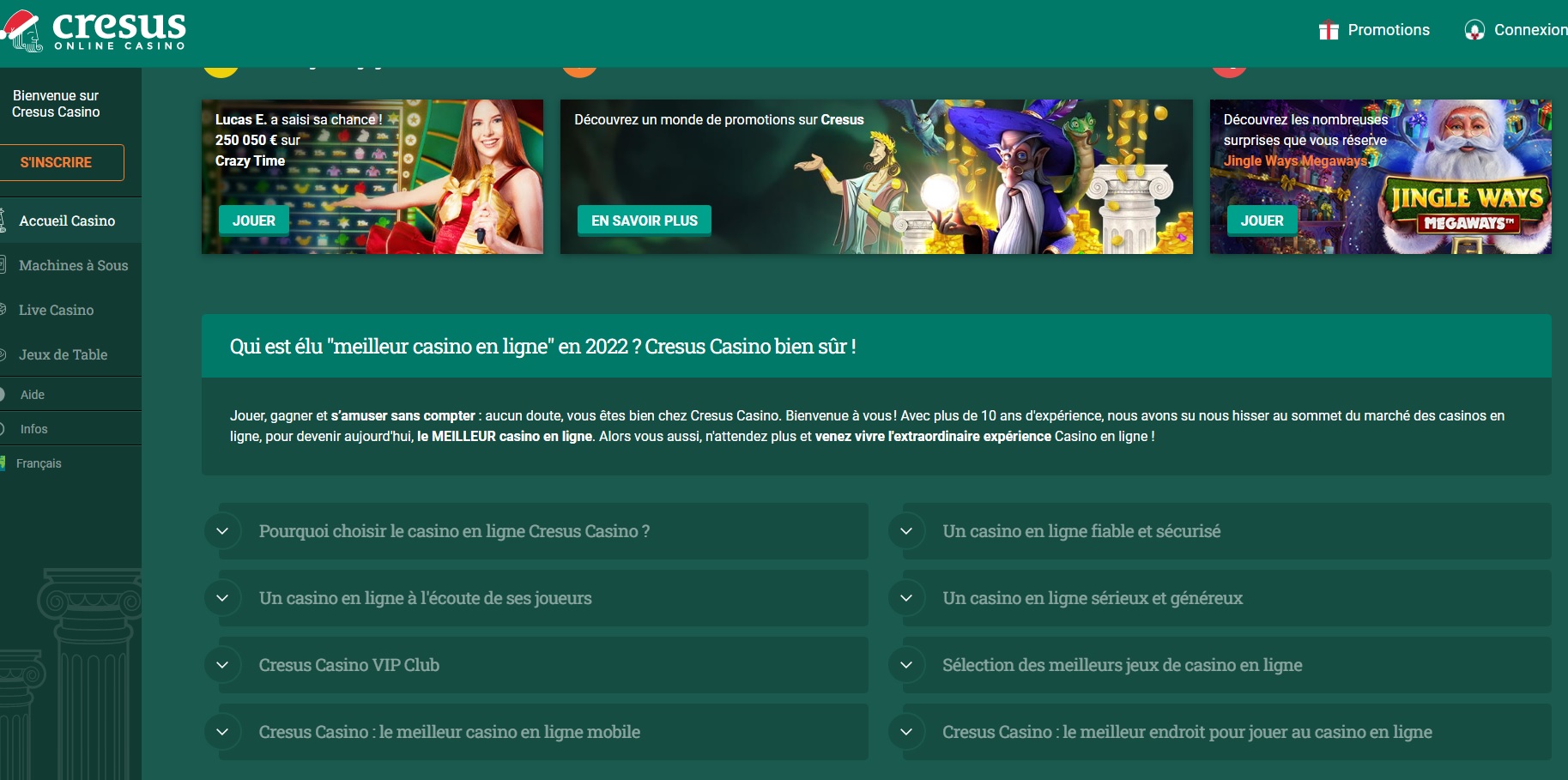Cresus Casino Avis | Obtenez 300€ de BONUS