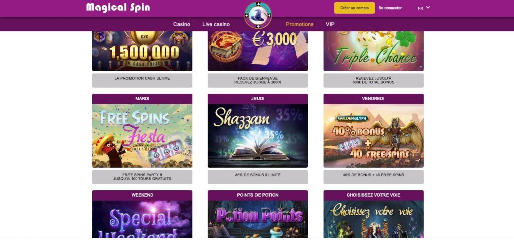 Magical Spin Avis | Obtenez 3000€ & 50 Free Spins de BONUS